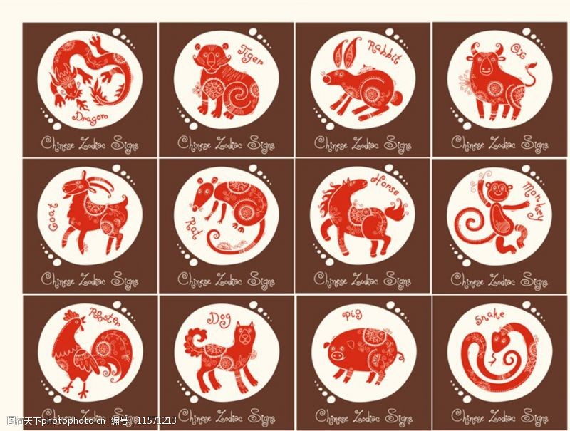 矢量十二生肖图图片免费下载_矢量十二生肖图素材_矢量十二生肖图模板-图行天下素材网